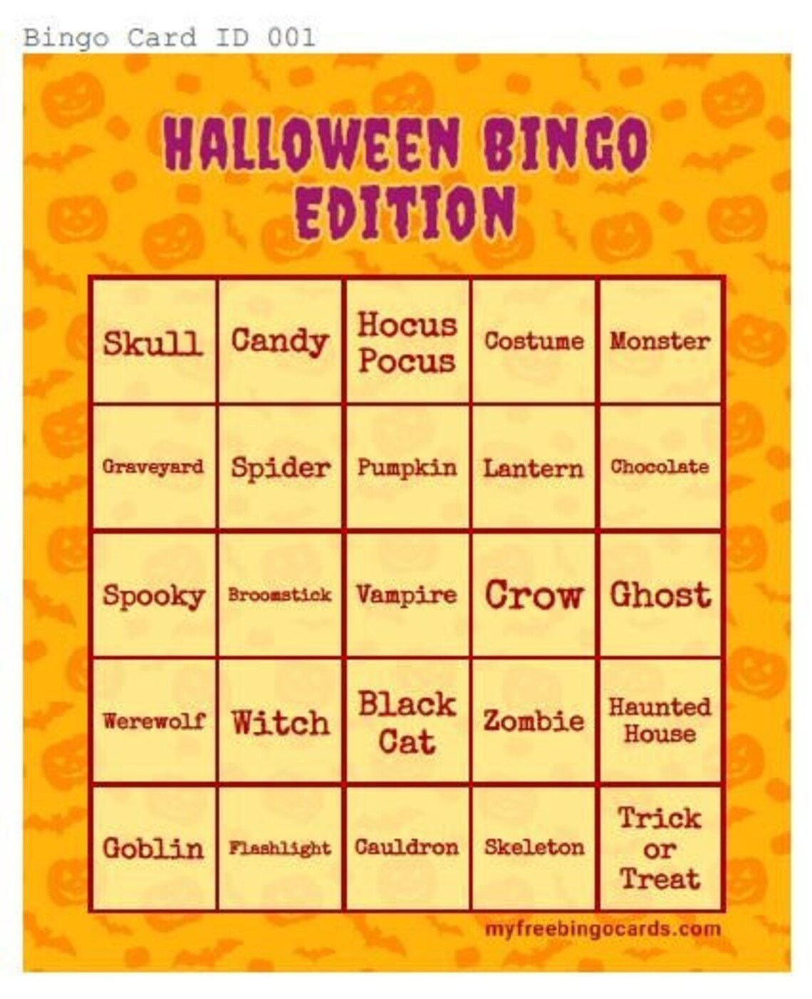 Halloween Bingo Edition - Instant Download - Etsy