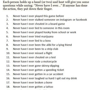 Never Have I Ever Game - Etsy