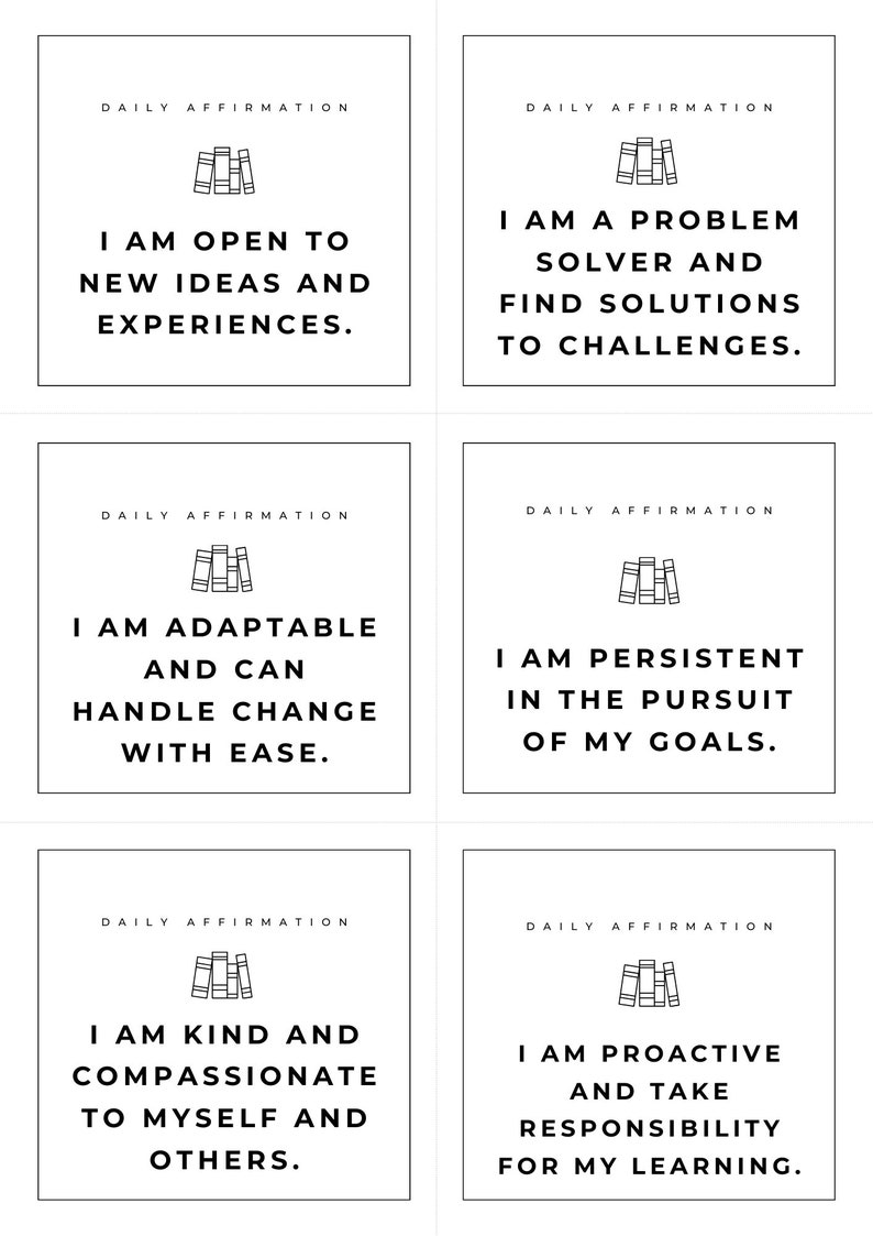 Printable Affirmation Cards for Students | Daily Affirmation Cards ...