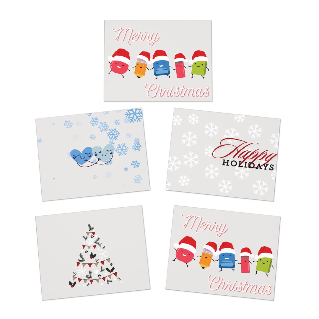 Teacher Holiday Card 5-pack | Holiday Gift, Teacher Thank You, Teacher ...