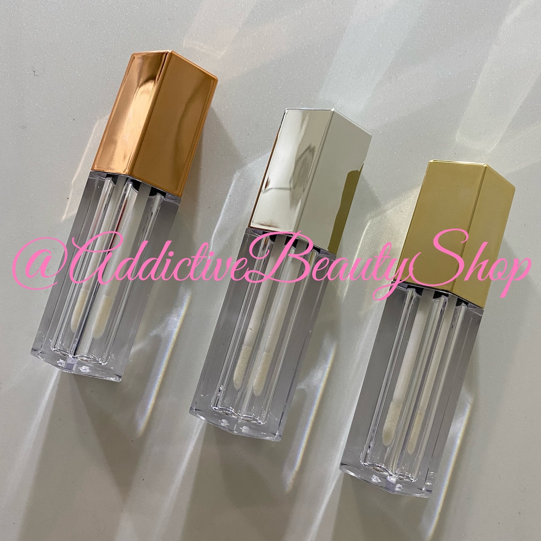 1pcs Empty Metallic Pentagonal Lip Gloss Tubes With Soft Wand 5ml ...