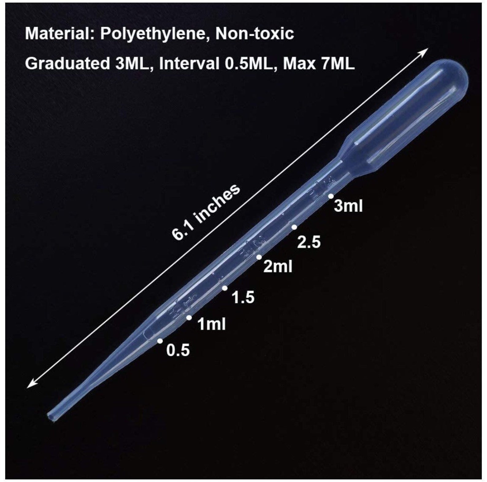 3ml Plastic Pipettes Disposable Dropper, Transfer Liquids, Essential ...