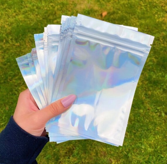 50pcs Holographic Silver 4x6in Ziplock Bags - Etsy