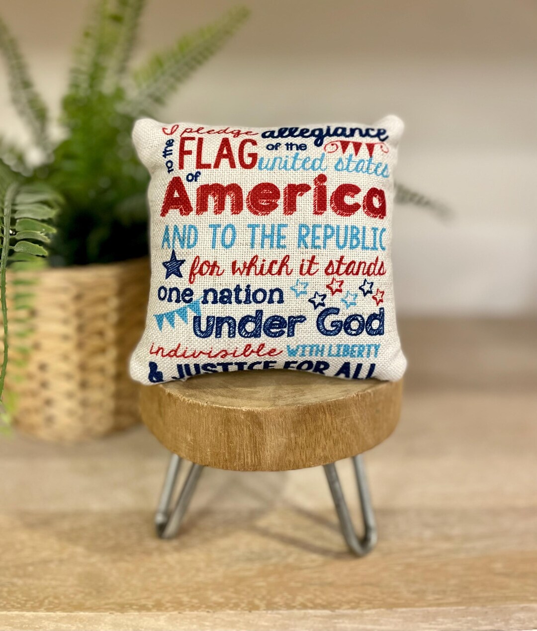 Tiered Tray Mini Pillow | I Pledge Allegiance | Farmhouse Tiered Tray ...