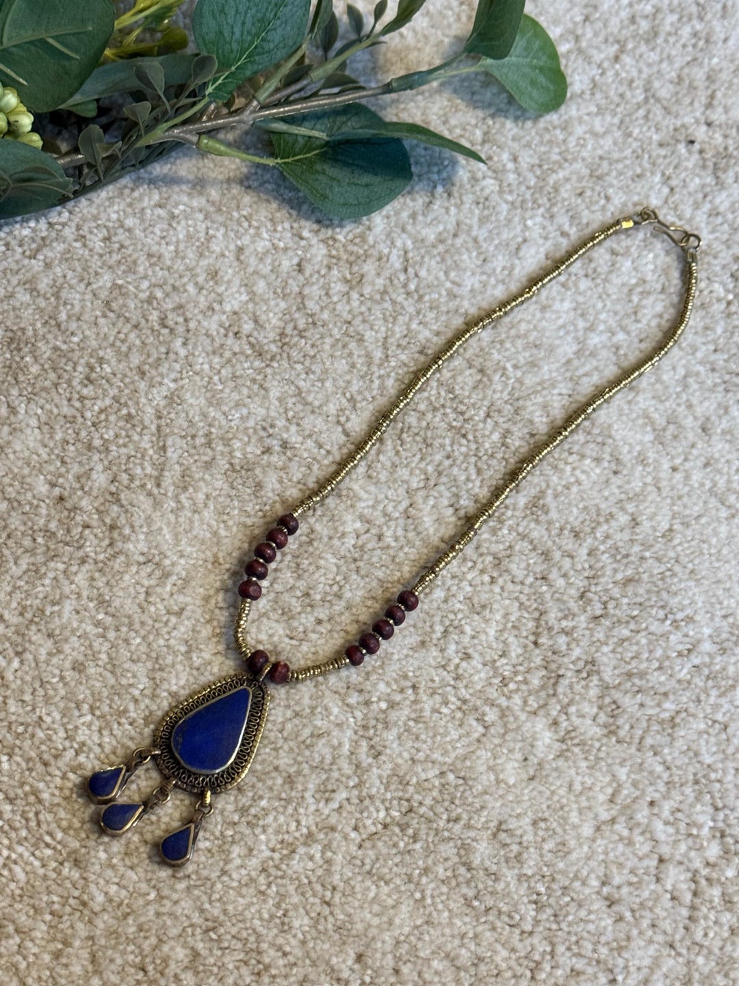 Afghan Stone Pendant Necklace Tribal Traditional Statement Jewellery ...