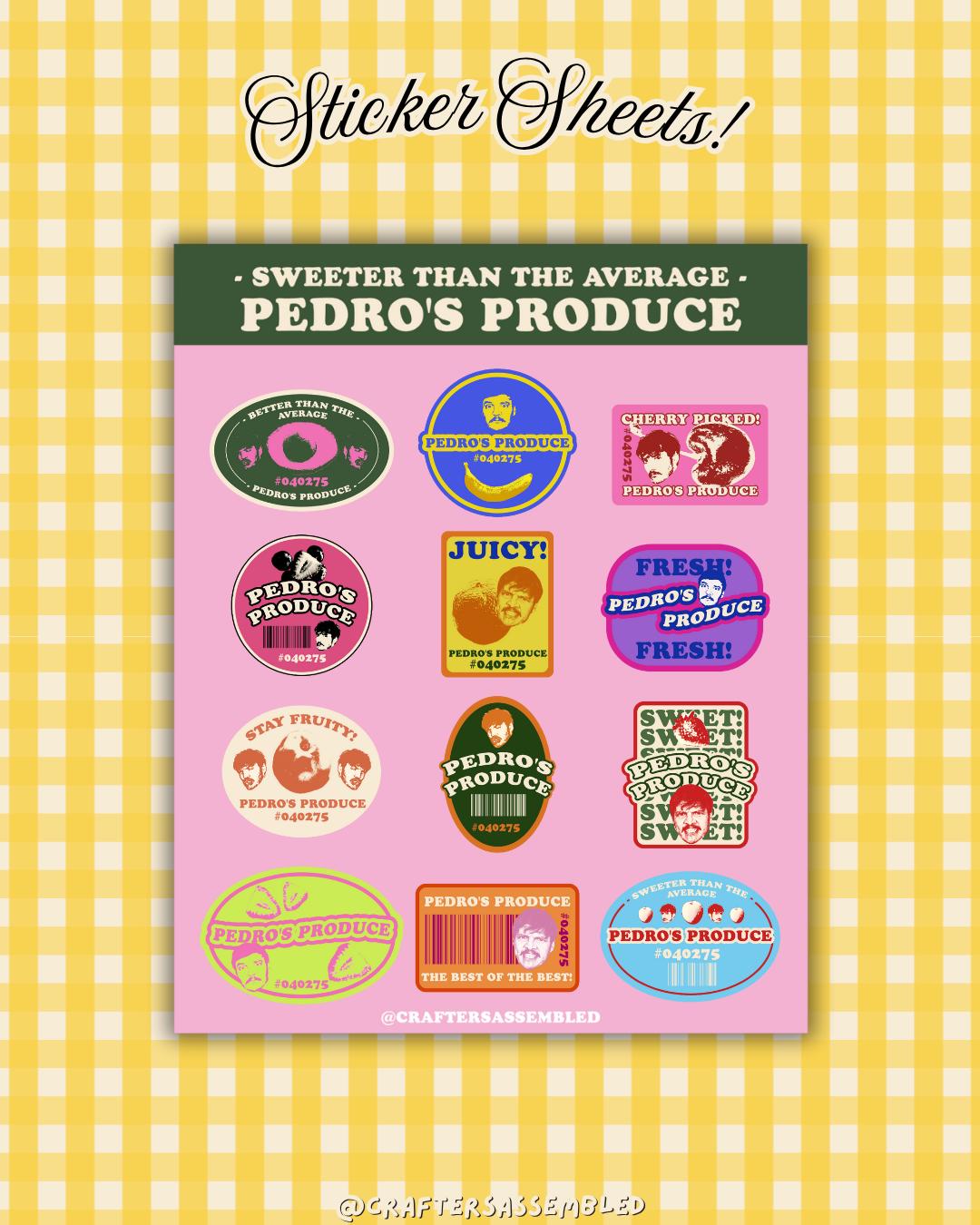 Pedro's Produce Sticker Sheet - Etsy