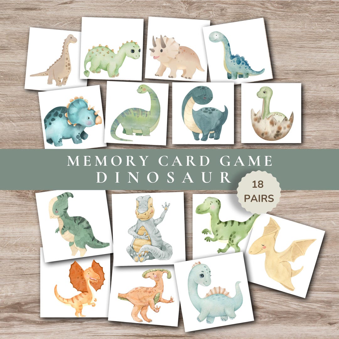 Dinosaur Activity Matching Game for Toddlers Montessori Printable ...