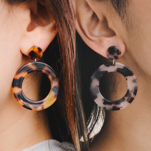 Tortoise Shell Earrings - Etsy