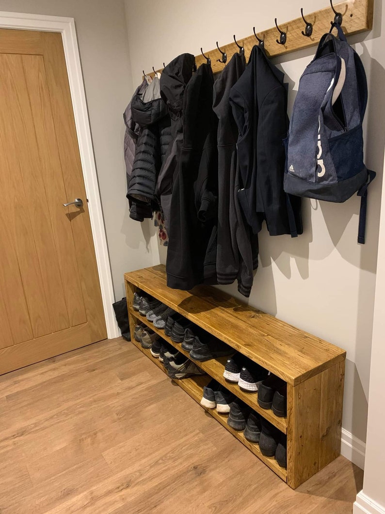 Handmade Rustic Shoe Rack Solid Reclaimed Wood - Etsy UK