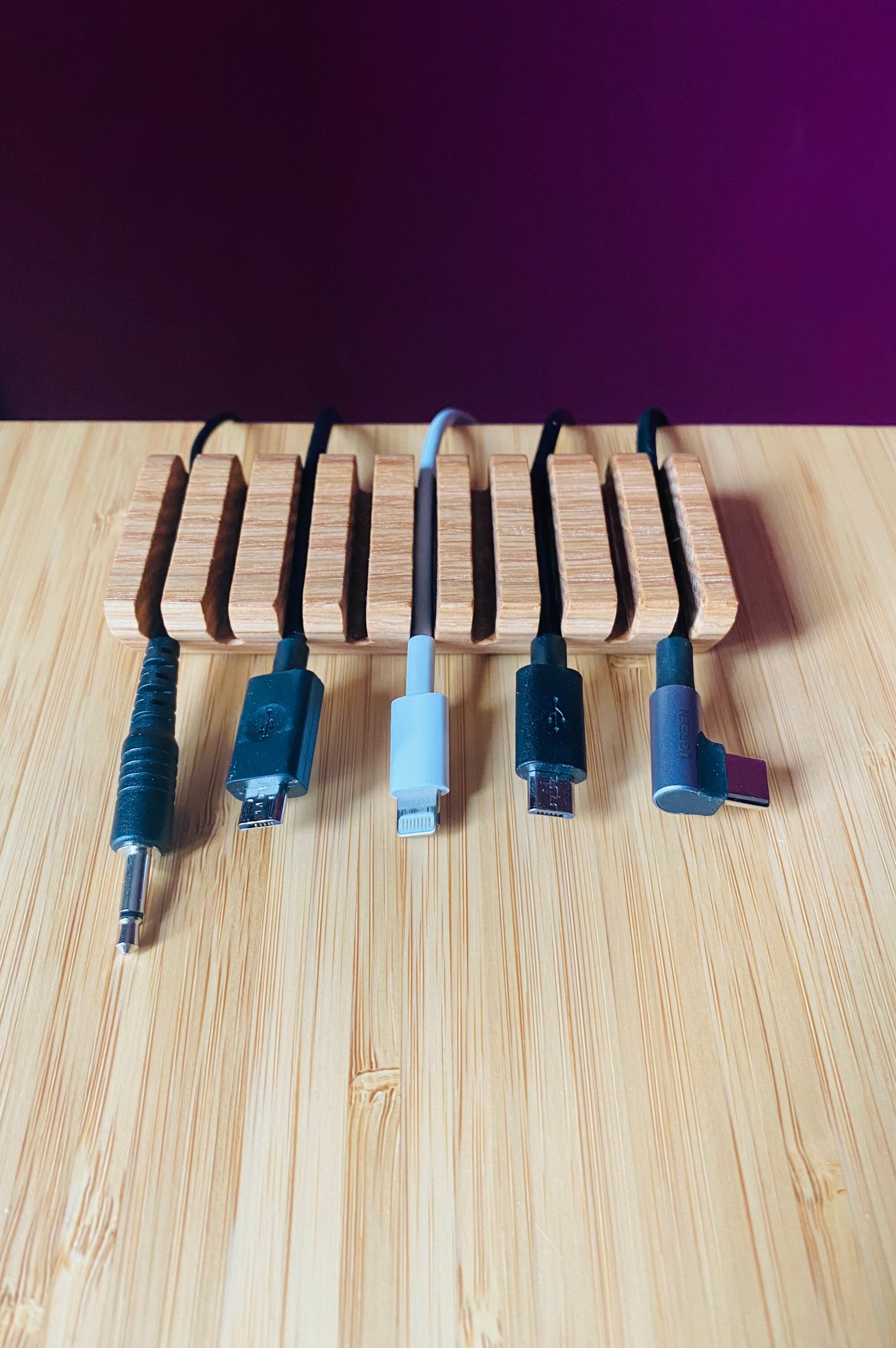 Desk Comb. Desk Tidy. Wire Holder. Wire Management. Solid Oak - Etsy UK