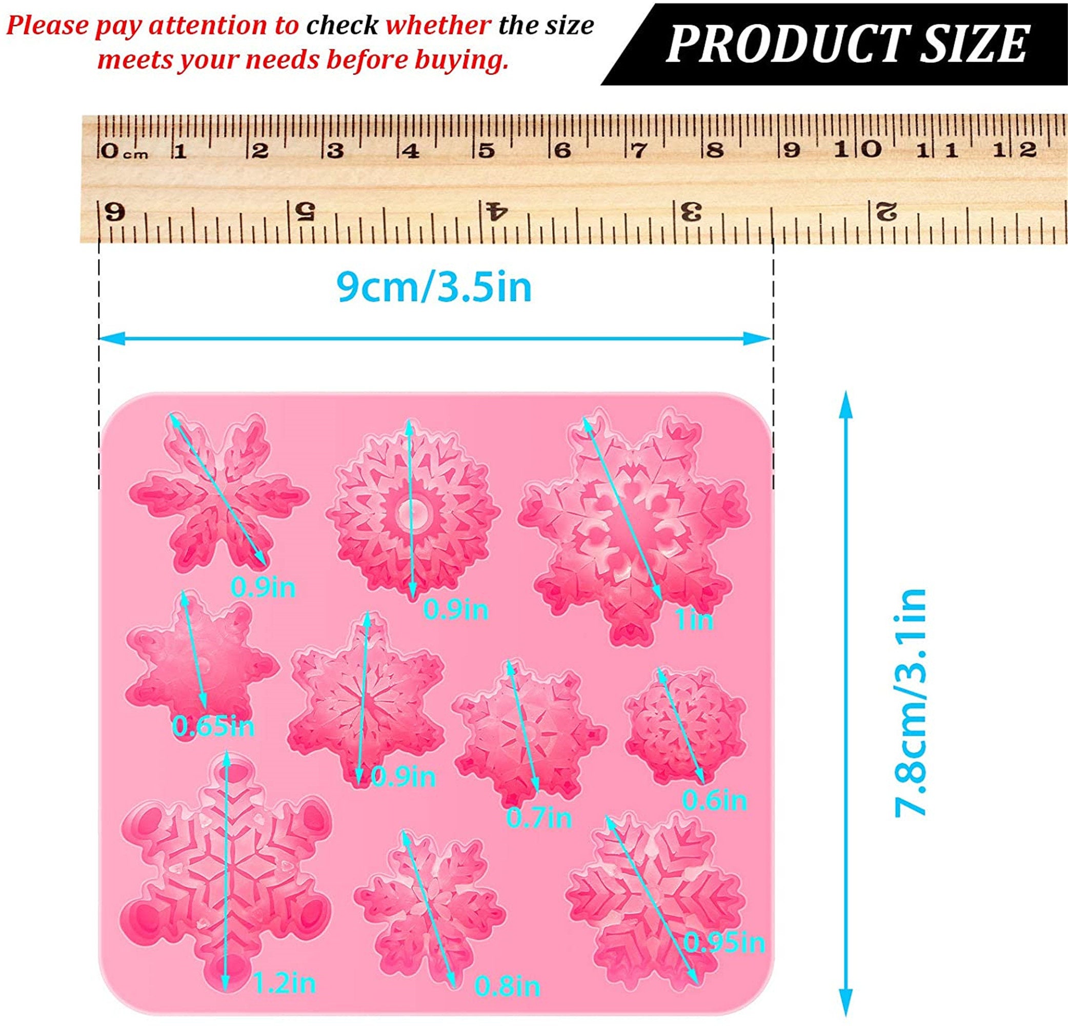 2 Pieces 3D Snowflake Fondant Mold Christmas Snowflake - Etsy
