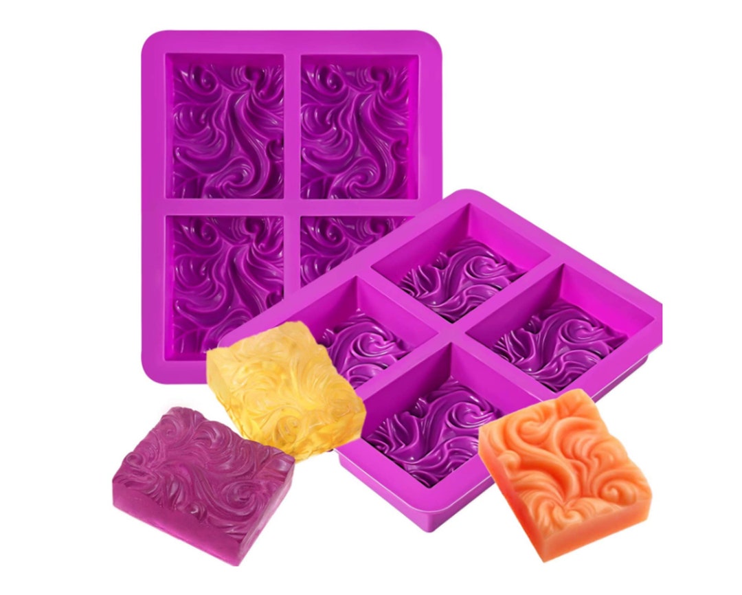 2 Pack 4-cavity Ocean Wave Soap Mold/sea Wave Cake Pan for Jelly ...