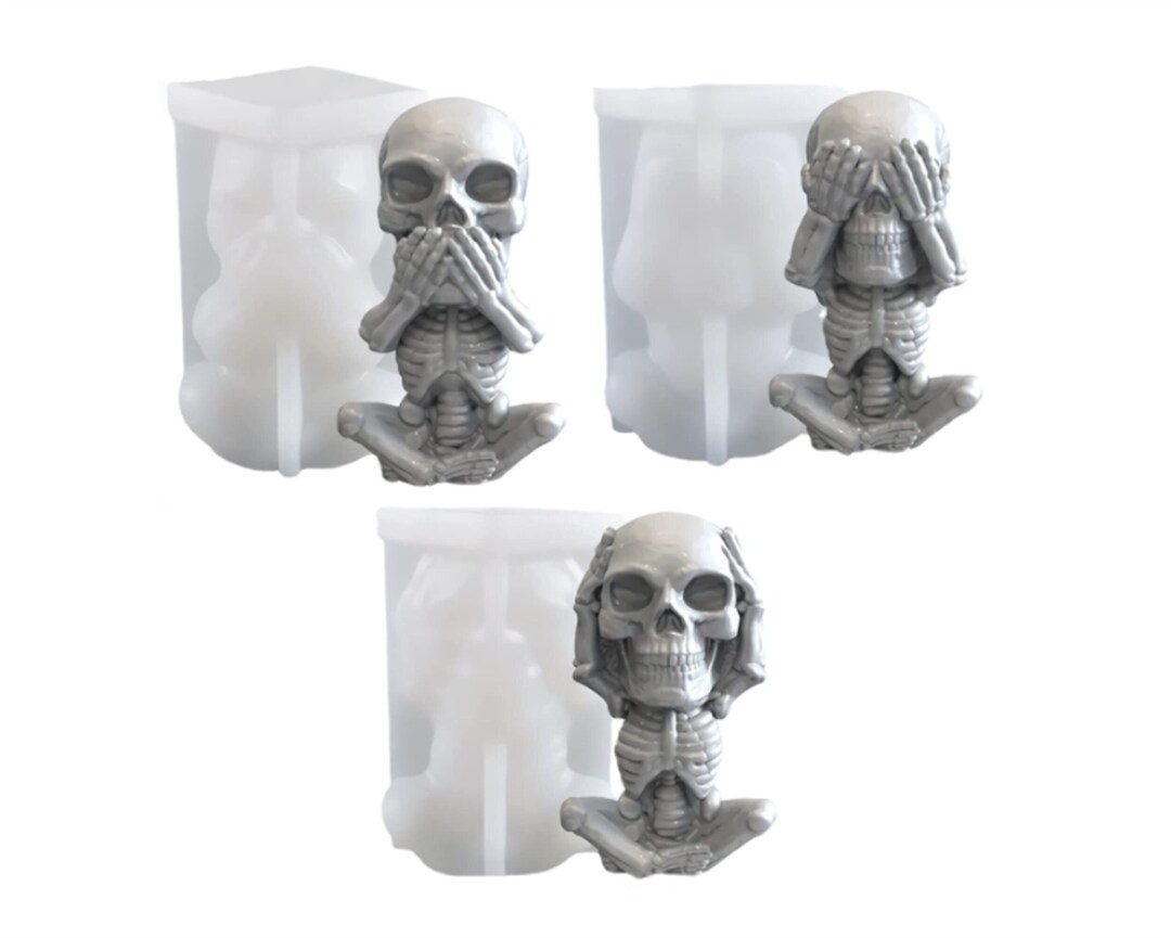 3D Skull Candle Molds: Silicone Skeleton Epoxy Resin Crafts Moulds - Etsy