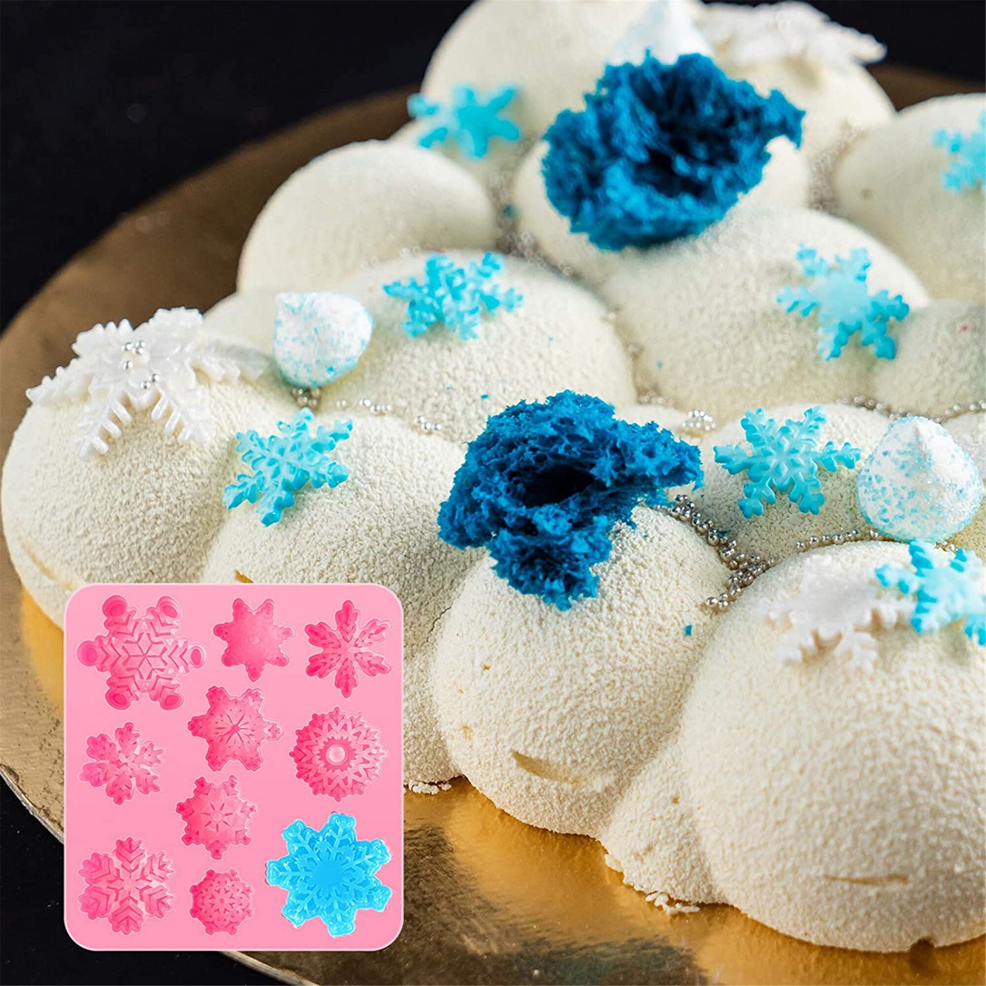 2 Pieces 3D Snowflake Fondant Mold Christmas Snowflake - Etsy