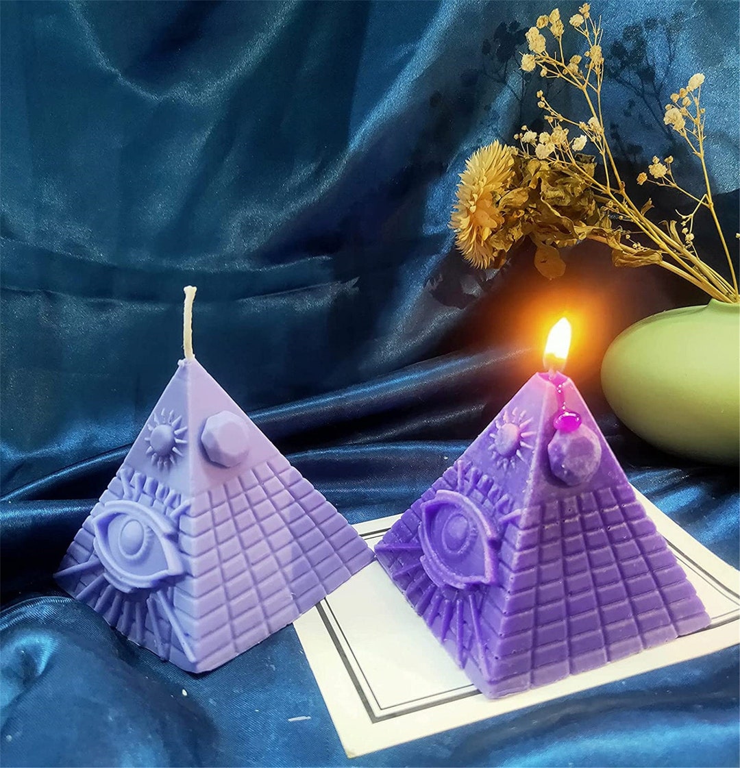 Pyramid Candle Molds Making Thicker Silicone Cylinder Pillar Psychic ...