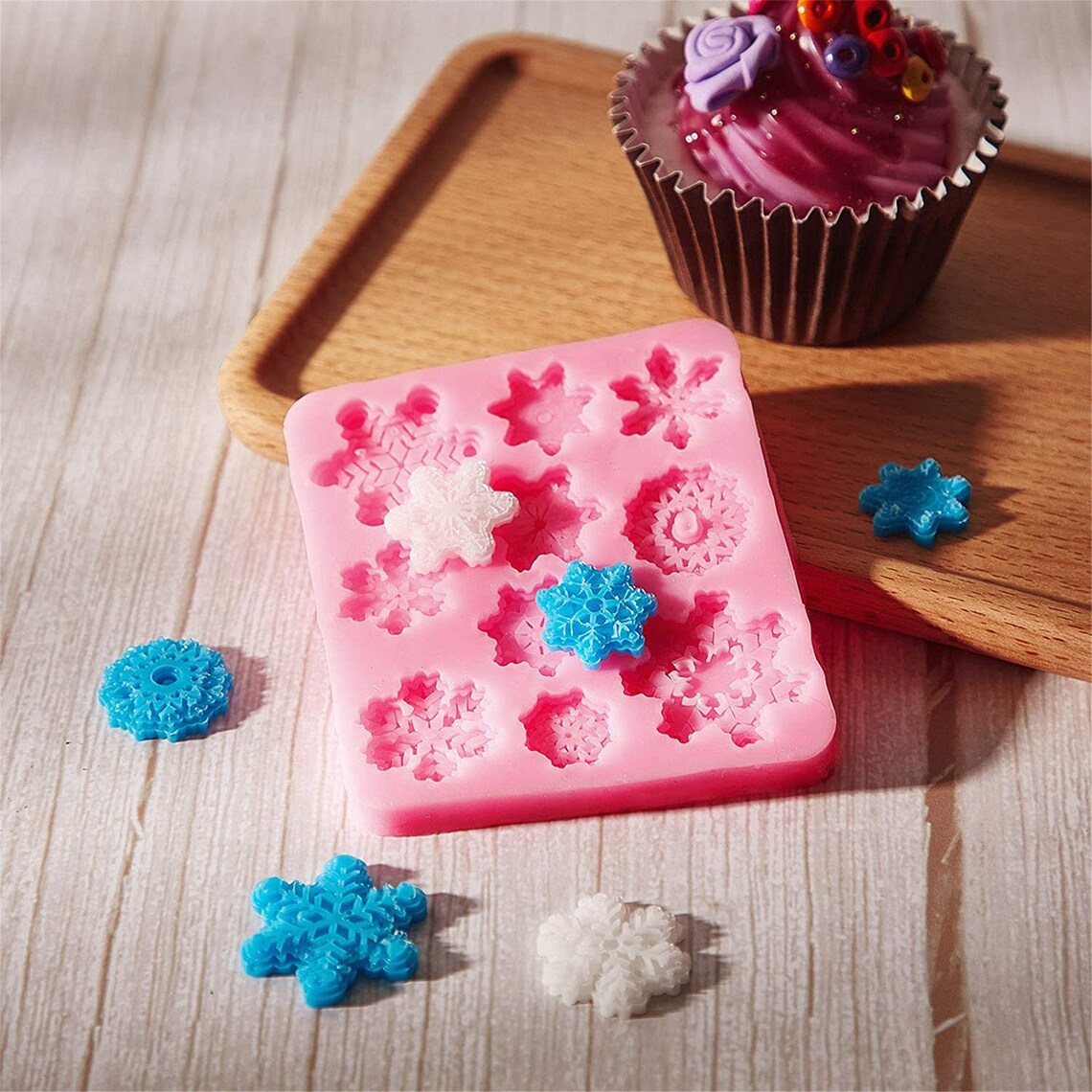2 Pieces 3D Snowflake Fondant Mold Christmas Snowflake - Etsy