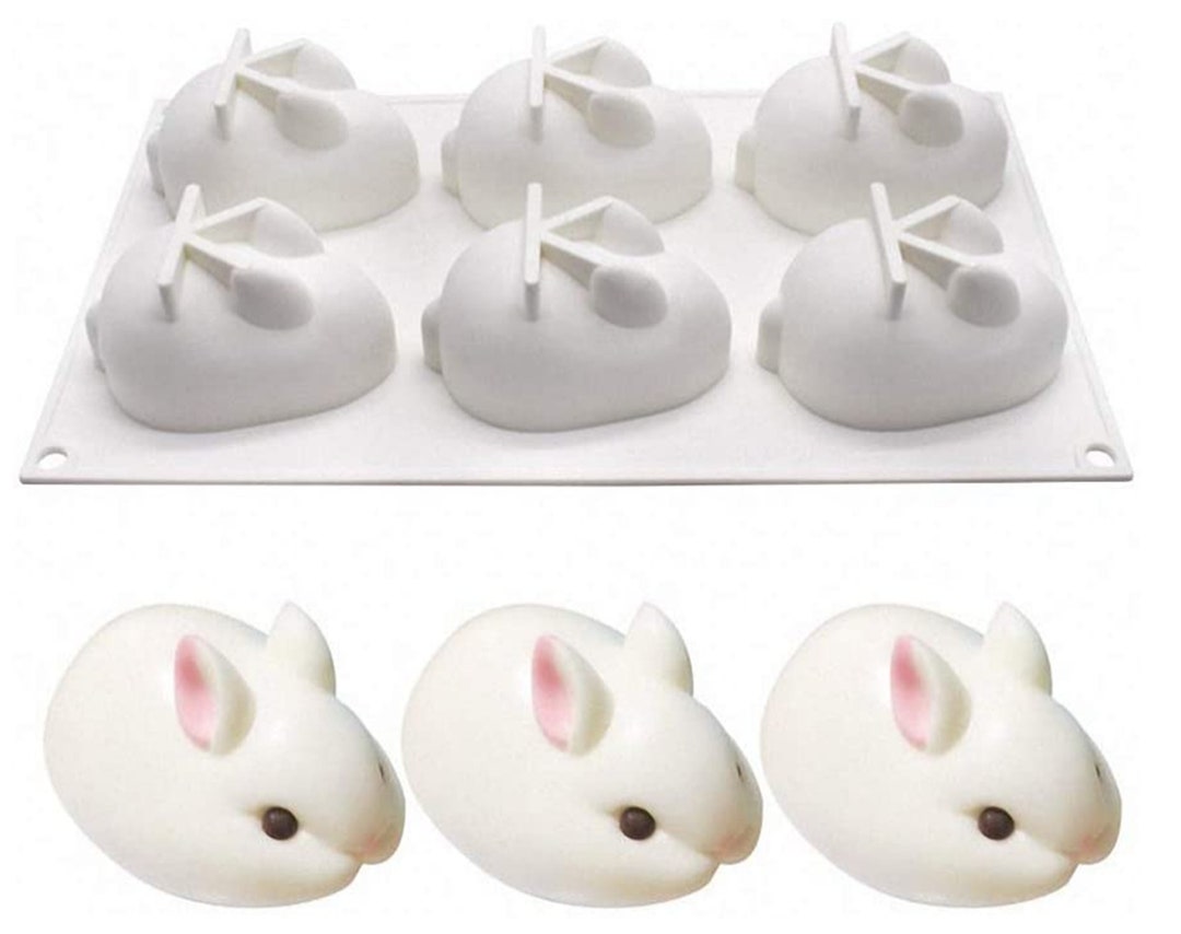 3D Easter Bunny Chocolate Silicone Mold for Baking Rabbit Shape French ...