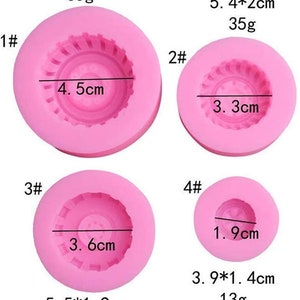 Set of 4 3D Round Tire Chocolate Candy Molds Silicone Truck Wheels Car ...