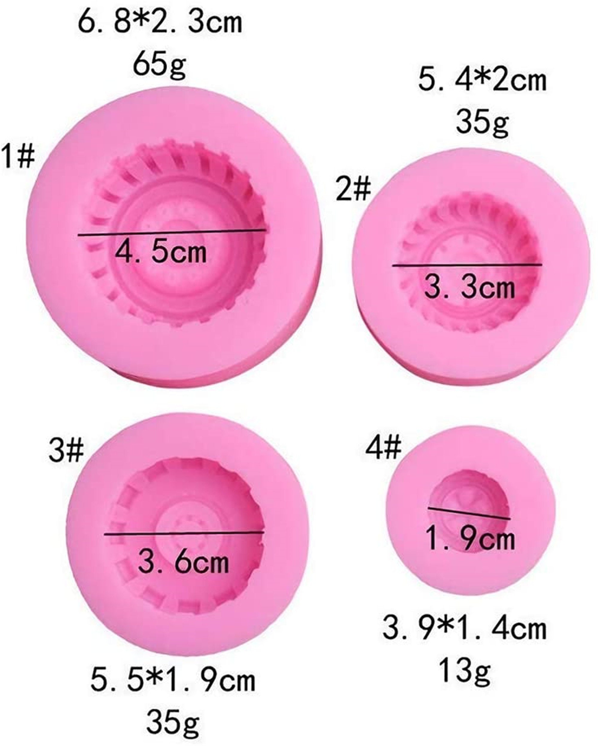 Set of 4 3D Round Tire Chocolate Candy Molds Silicone Truck | Etsy