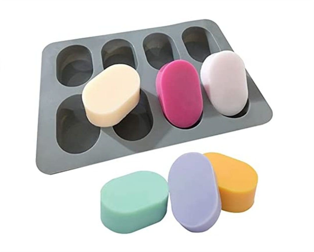 Silicone Molds Ellipse, Oval Shape Craft Art Silicone Soap Molds, 8 ...