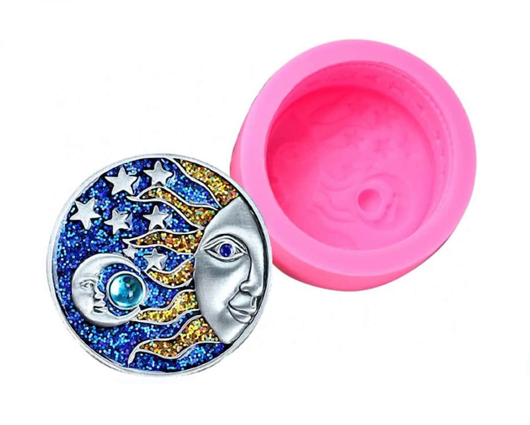 Sun Moon and Stars Soap Mold - Sun Moon Face Soap Silicone Mould for ...