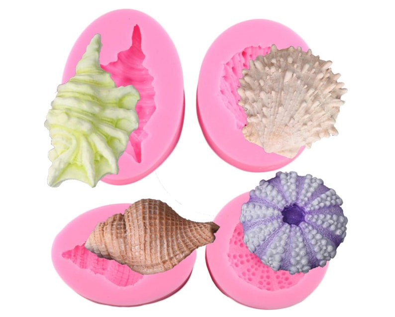 4 Different Sea Creatures Fondant Moldsgreat to Make Seashell - Etsy