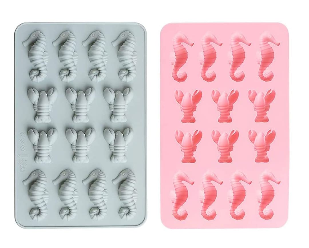 2pcs Seahorse & Lobster Molds, Silicone Mold for Fat Bomb Fondant ...