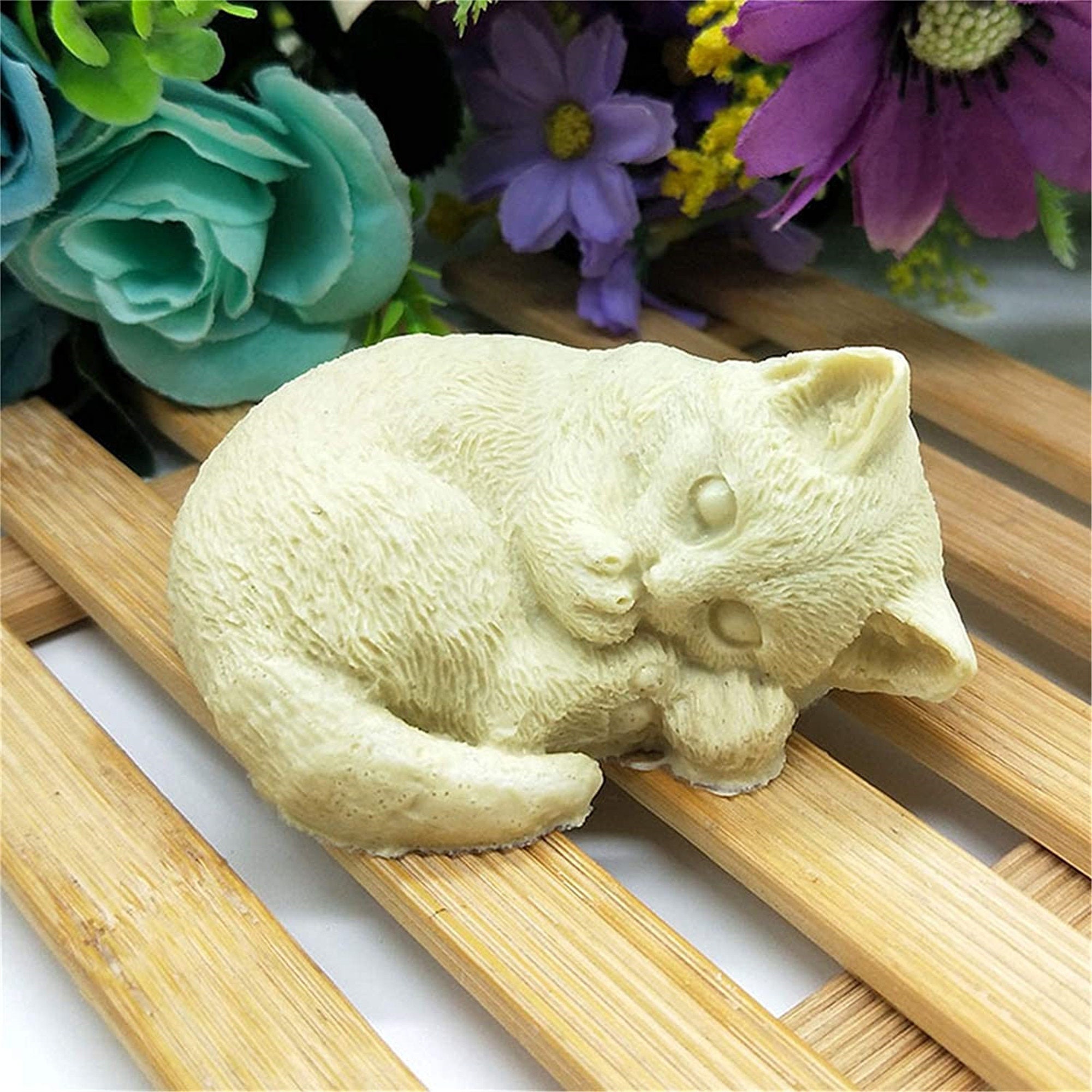 Silicone Molds Sleeping Cat Cute Cat Craft Art Silicone Soap - Etsy