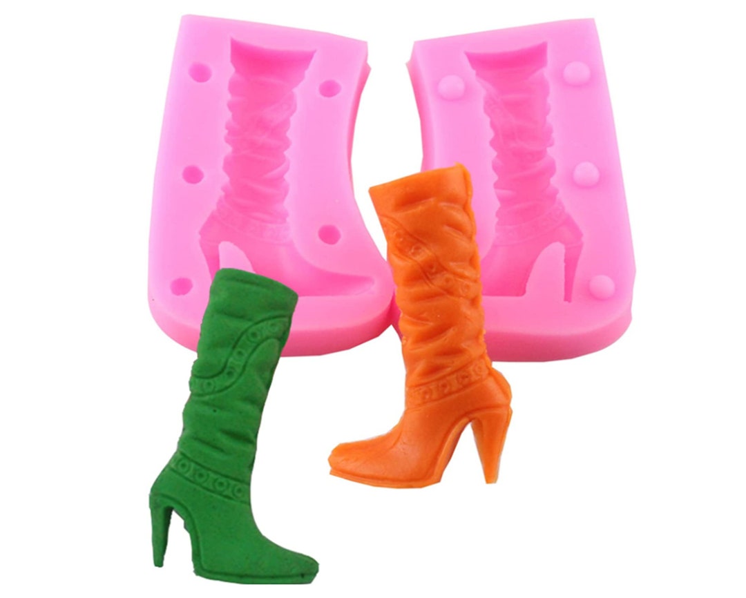 High Heel Boot Silicone Mold: Fondant, Chocolate, Candy, Resin, Clay ...
