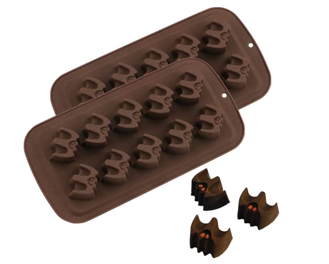 2pack Halloween Bat Chocolate Candy Molds, Bat Silicone Fat Bomb Gummy ...