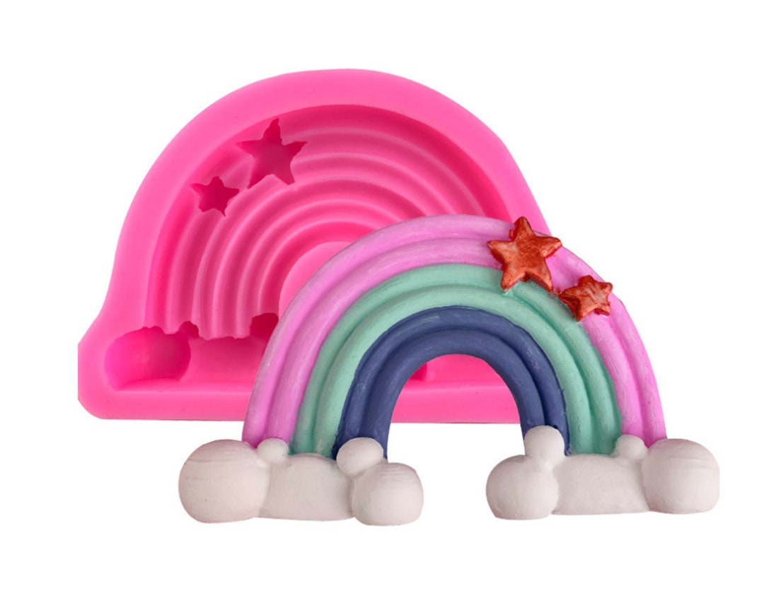 Large Size Rainbow Cake Fondant Mold, Rainbow Silicone Mold for ...