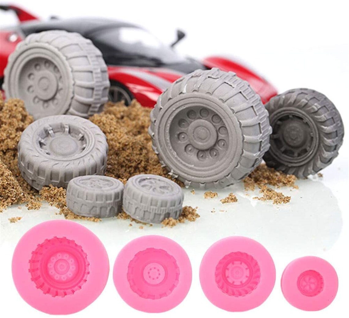 Set of 4 3D Round Tire Chocolate Candy Molds Silicone Truck - Etsy