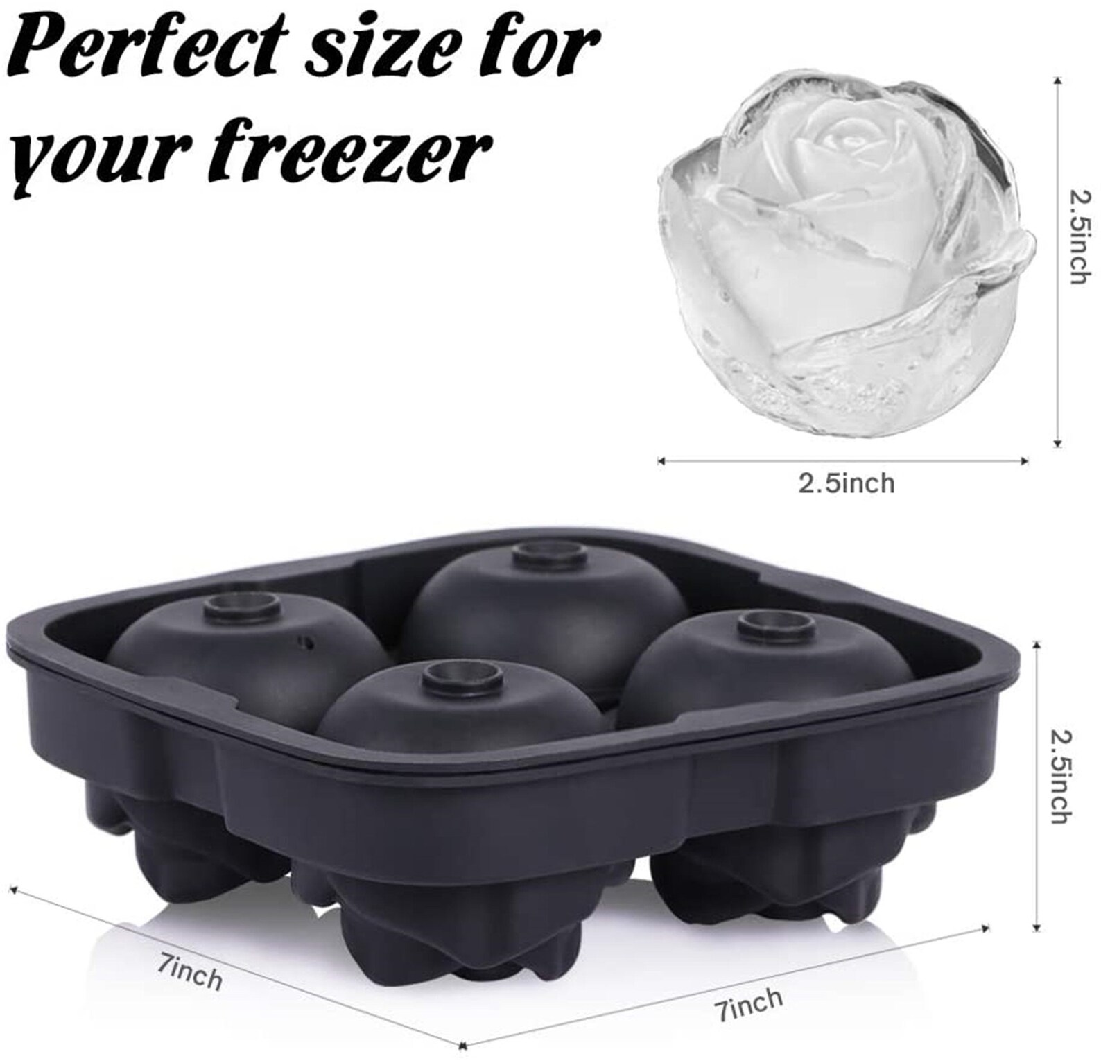 Rose Ice Cube Trays 4 Cavity Silicone Rose Ice Ball Maker - Etsy