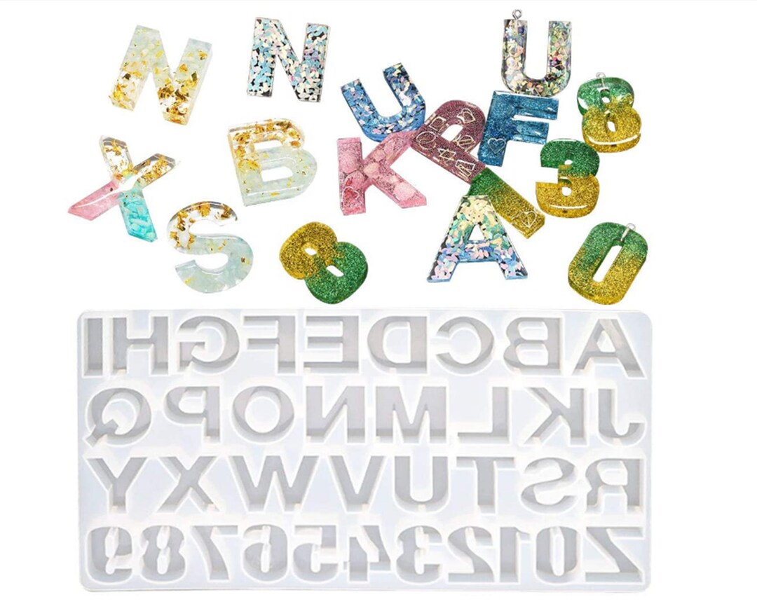 Backward Number Alphabet Mold Reversed Letter Jewelry Making Mold ...