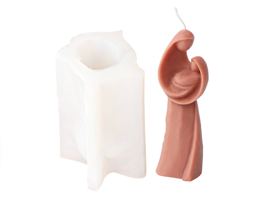 Abstract Woman Holding Baby Candle Mold Handmade Gypsum Doll ...
