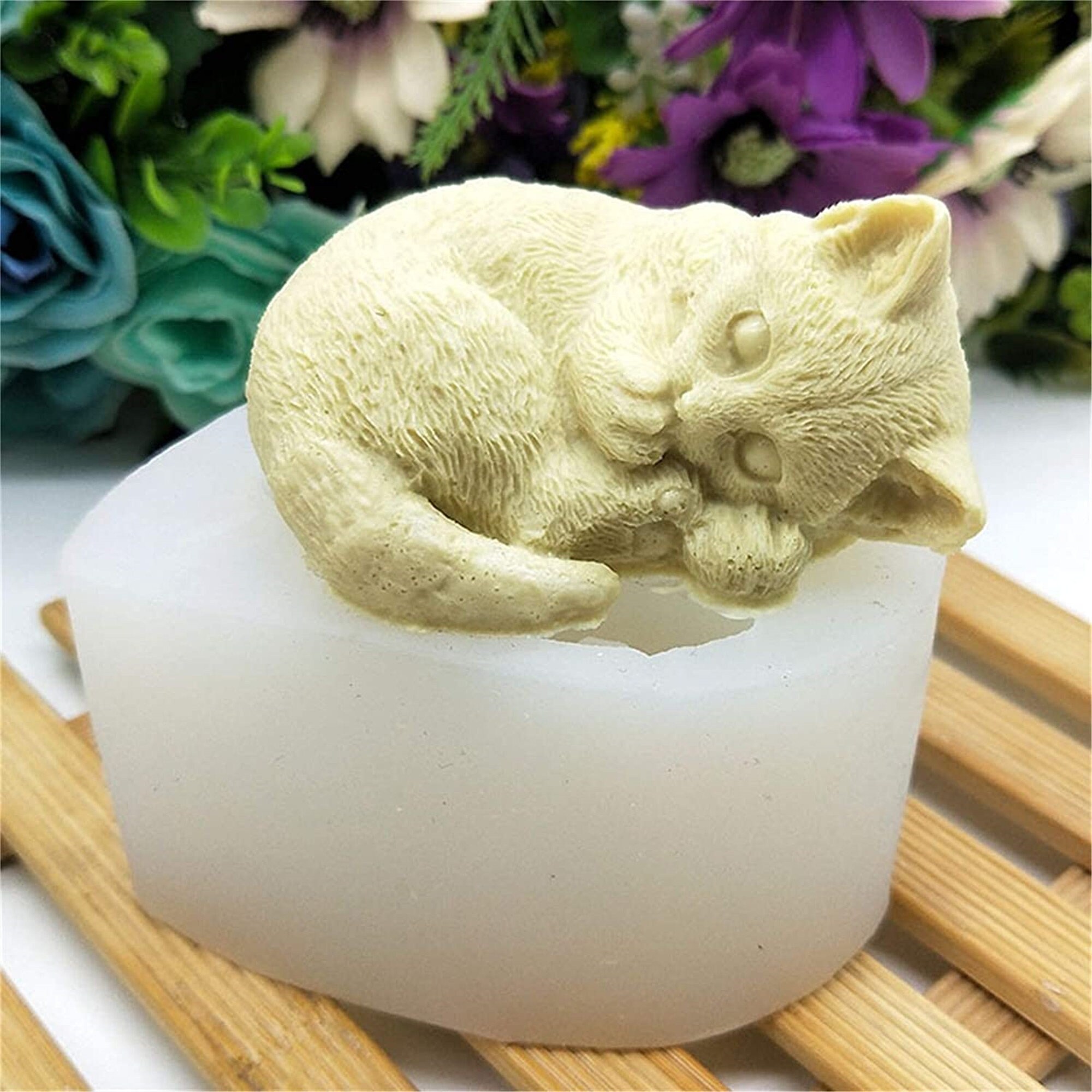 Silicone Molds Sleeping Cat Cute Cat Craft Art Silicone Soap - Etsy