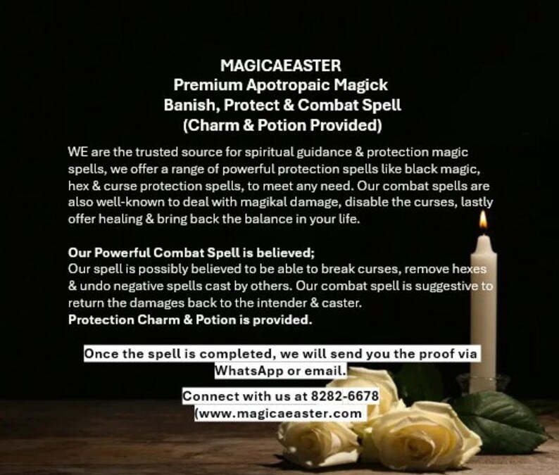 Magicaeaster Premium Apotropaic Magick Banish, Protect & Combat Spell ...