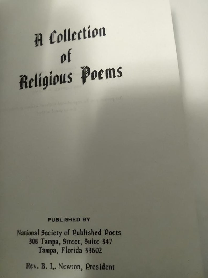 A Collection of Religious Poems Published by National Society - Etsy