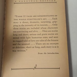 Vintage Short Story Anthology: Hemingway, Twain, Poe - 1955 Paperback ...