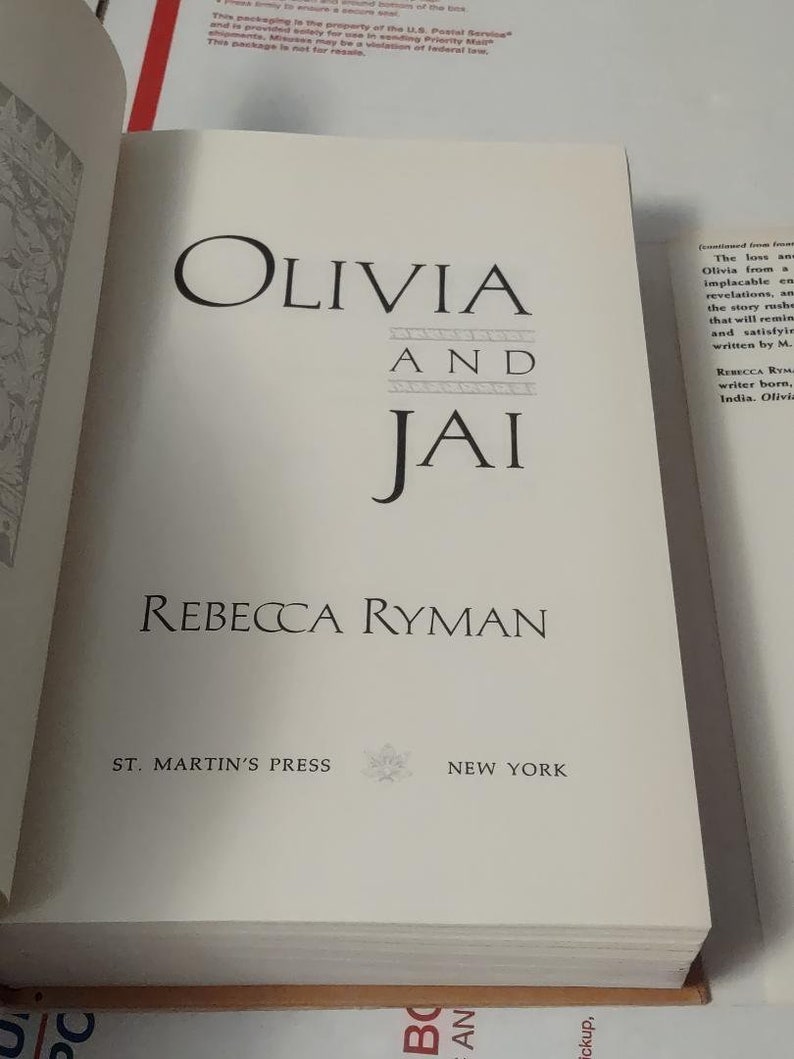 Olivia and Jai by Rebecca Ryman: 1990 1st Printing Historical Fiction ...
