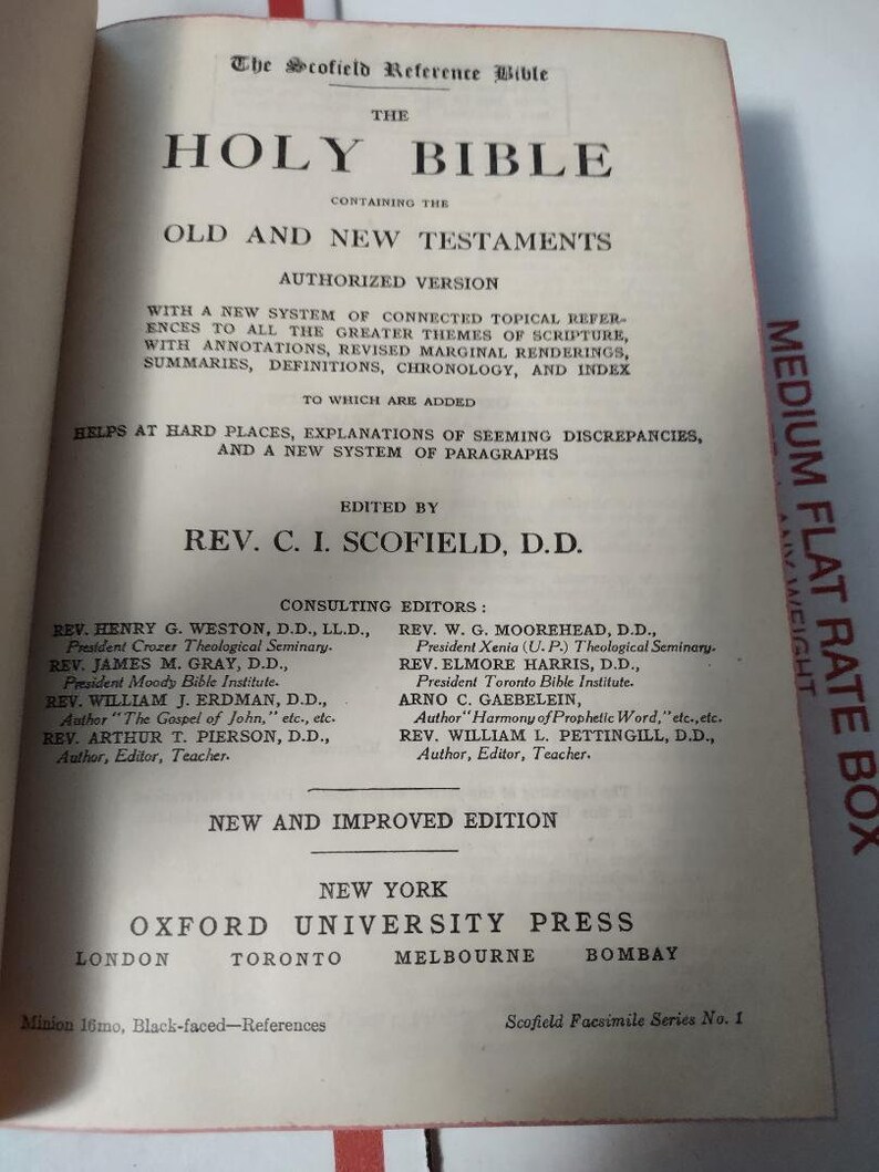 1917 the Scofield Reference Bible the Holy Bible - Etsy