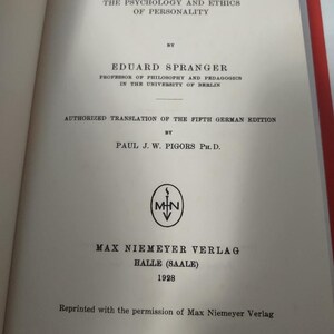Types of Men: by Eduard Spranger , the Psychology and Ethics of ...