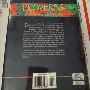 Proverbs: A Commentary for Bible Students (wesleyan Bible Study Commentary) Hardcover 1998 ISBN ...