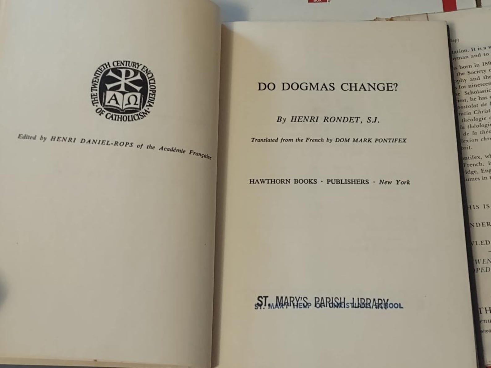 Do Dogmas Change: Henri Rondet, 1961 1st Printing, Rare Catholic Book ...