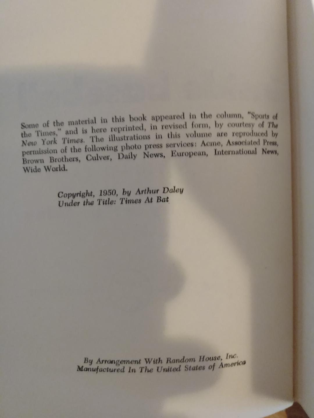 Inside Baseball by Arthur Daley Published 1950 HCDJ Rare Book ...