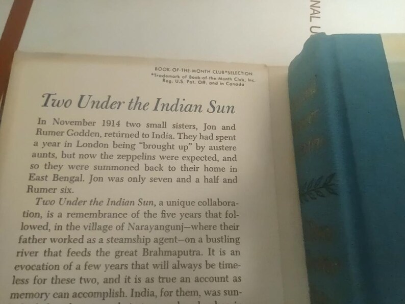 Two Under the Indian Sun by Jon & Rumer Godden 1966 Hardcover/dj True ...