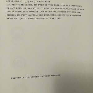 The Ascent of Man by Jacob Bronowski 1973 Hardcover Book Club Edition ...