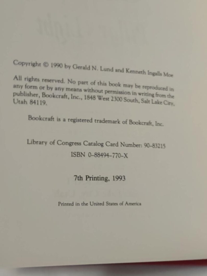 The Work and the Glory: Pillar of Light, 1993 Hardcover, 7th Printing ...