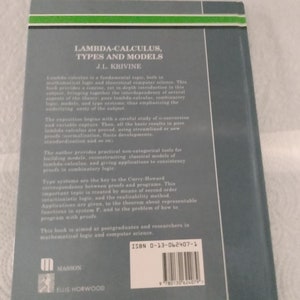 Lambda-calculus, Types and Models (ellis Horwood Series in Computers ...