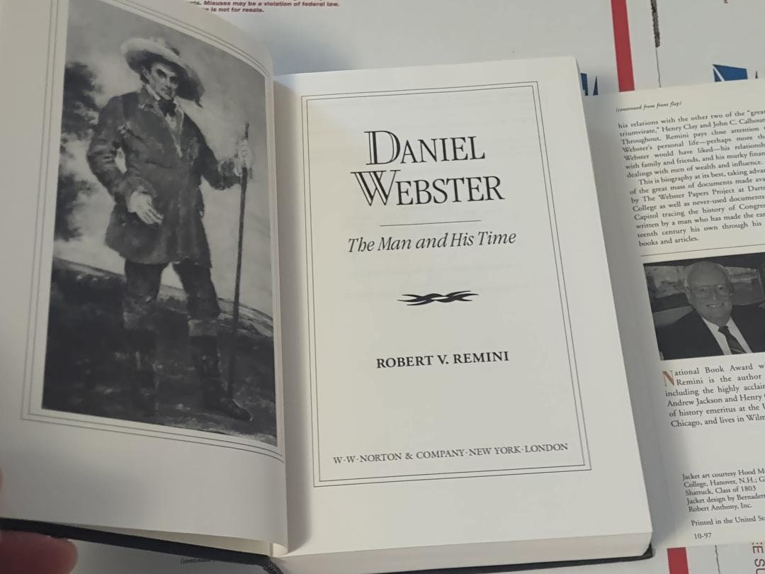 Daniel Webster Biography: 1997 First Edition History Book - Etsy